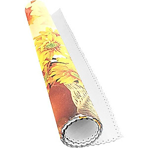 Sunflower Maple Leaves Pumpkin Autumn Fall Placemats Set of 4 Table Mat, Happy Thanksgiving Day Turkey Give Thanks Table mat Placemat Heat Resistant Stain Washable for Kitchen Decoration 12" x 18"