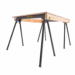 WORKESS Saw Horses 2 Pack, Heavy Duty Folding Portable Saw Horses Table 2200 Lbs Load Capacity with 2x4 Support Legs, Fast Open Legs and Easy Grip Handle for Woodworking.