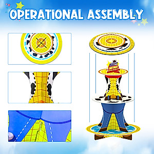 2 Set 3-Tier Story Cupcake Stand Cartoon Story Birthday Party Supplies Cartoon Cupcake Holder Cardboard Cupcake Dessert Tower Story Baby Shower Party Decorations Favors for Kids