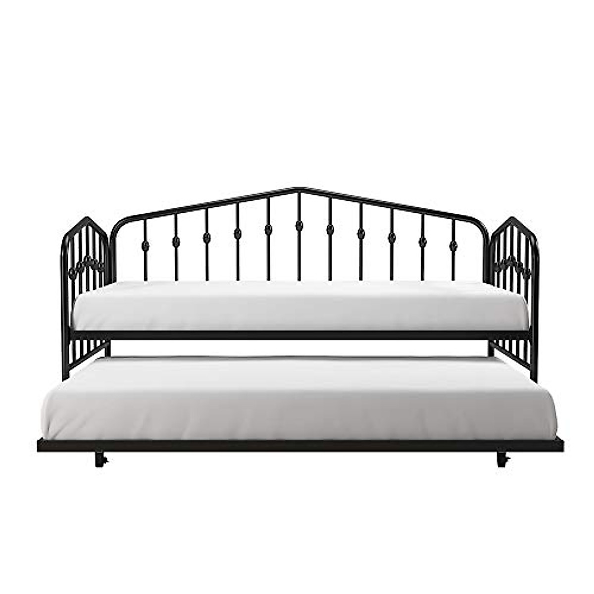 Novogratz Bushwick Metal Daybed & Trundle, Twin Size Frame, Black