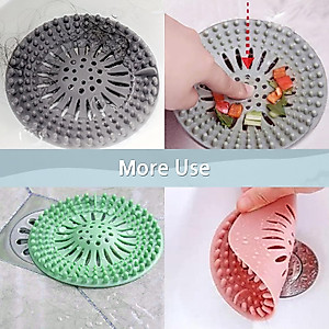 Drain Hair Catcher Durable Silicone Hair Stopper Shower Drain Covers with Iron Easy to Install and Clean Shower Drain Hair Trap Suit for Bathroom Bathtub Tub and Kitchen 5 Pack