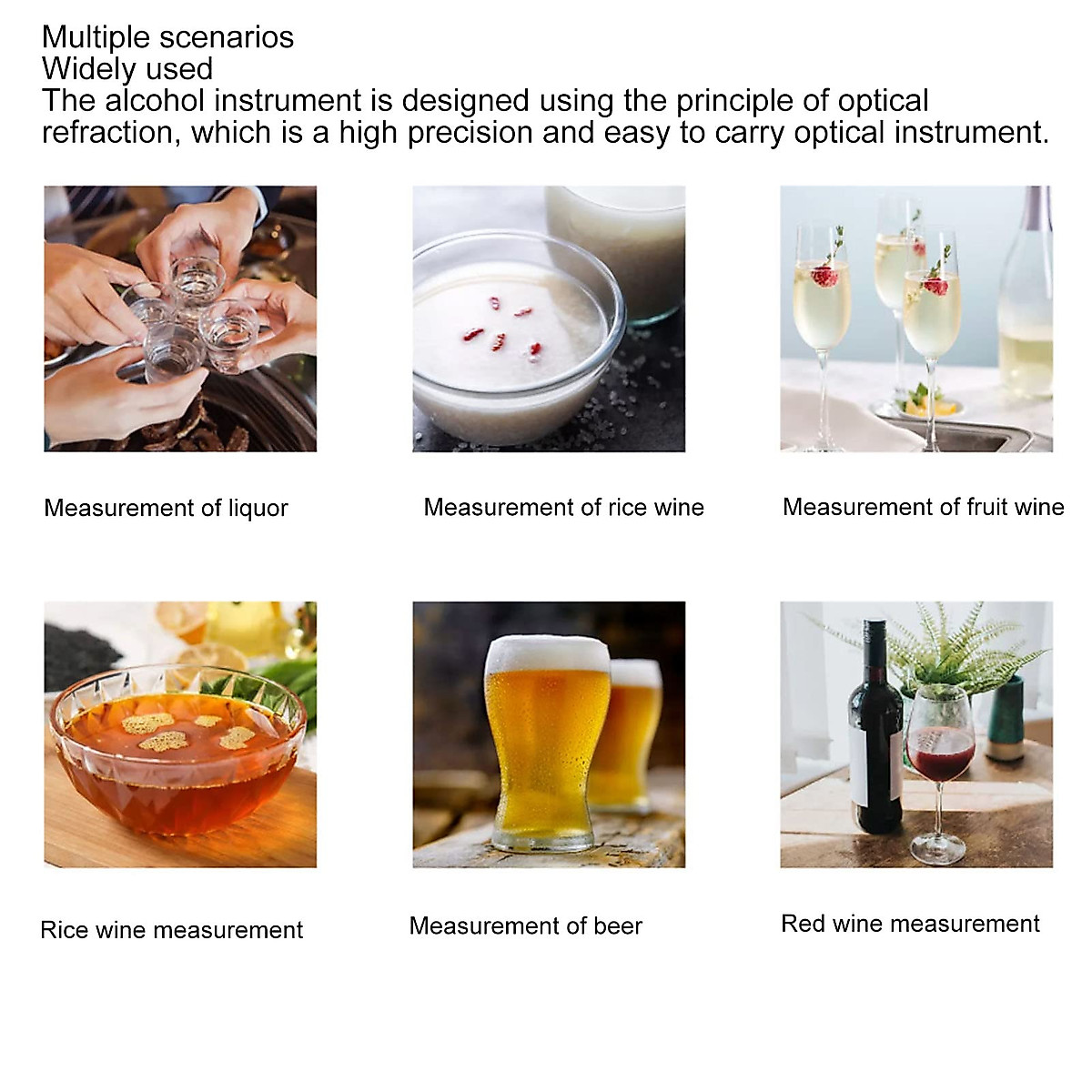 Alcohol Refractometer, 0 to 80% Volume Percent Scale Range Digital Handheld Refractometer, Alcohol Refractometer for Alcohol Liquor Production Spirit Alcohol Measurement