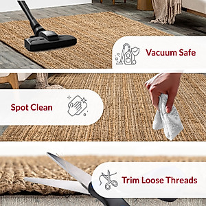 nuLOOM Ashli Solid Farmhouse Jute Runner Rug, 2' 6" x 12', Natural