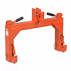 Titan Attachments 3 Point Quick Hitch Adaption to Category 1 Tractors, 3000 LB Lifting Capacity, 27.5" Between Lower Arms, 14.5" ~17.5" Level Adjustment, Orange Finish