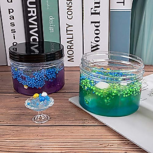 SGHUO 10 Pack 10oz Empty Slime Containers Plastic Jars Storage with Lids