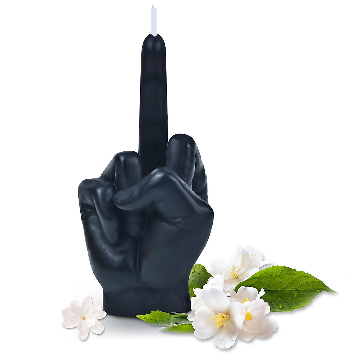 Middle Finger Scented Candle Jasmine Aromatherapy Candles Christmas Finger Decor Hand Gesture Statue Fragrance Middle Finger Candle Long Lasting Scented Candle Gift for Black Bedroom Home Room Decor