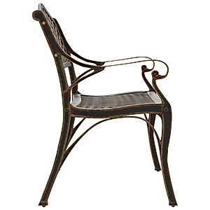 WEHUOSIF Patio Bench 40.2" Cast Aluminum,Back Chair,Garden Bench, Backyard Benches,Yard Bench,Park Bench,Farmhouse Bench,Outdoor Furniture,for Patio, Porch, Backyard, Bronze