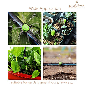 BEADNOVA Drip Emitter 150 Pcs 360 Degree Drip Line Emitter Adjustable Dripper Emitters for Drip Line 1/4 Inch Irrigation Tube Watering System Gardening (Green)