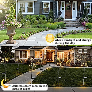 Solar Lights Outdoor Waterproof, 2 Pcs Solar Garden Lights Firefly Lights Solar Outdoor Solar Pathway Lights - Outdoor Solar Lights for Yard Christmas Garden Lights Solar Powered Waterproof
