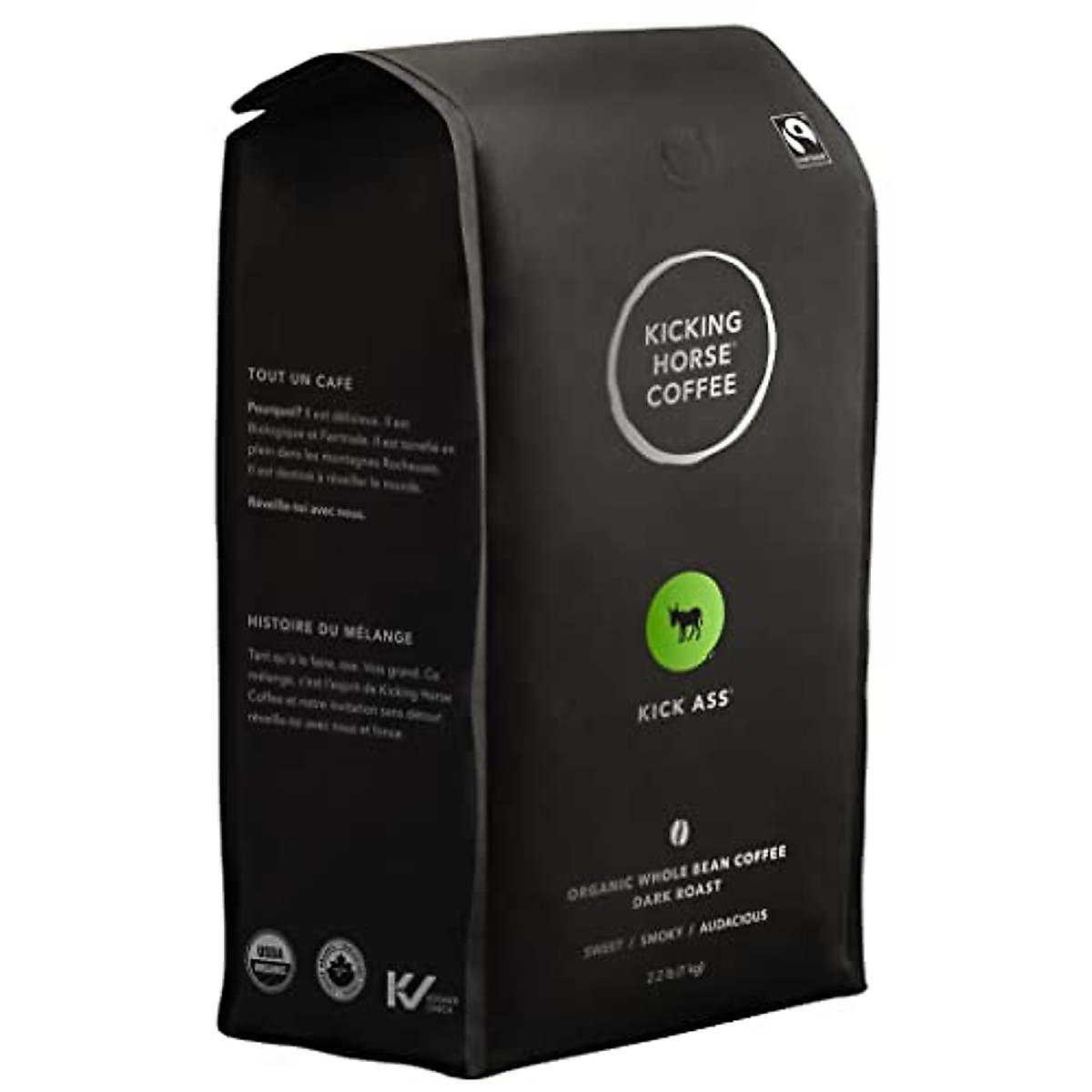 Kicking Horse Coffee, Kick Ass, Dark Roast, Whole Bean, Certified Organic, Fairtrade, Kosher Coffee, 2.2 Lb, 35.2 Ounce