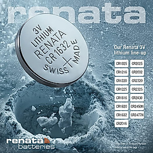 renata CR1632 Cell Coin Button Lithium Battery 3V Tag Watch Key x1 Made in Swiss