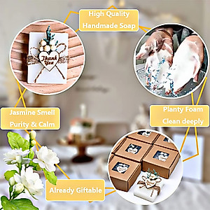 TIMECOSY Set of 20 Baby Shower Favors, Christmas New Year Gifts Handmade Scented Soap Wedding Party Favors Gifts for Guests Baptism Bridal Events Rustic Housewarming Personalized Favors Decorations