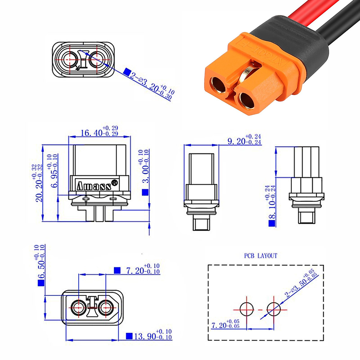 GELRHONR XT60i Extension Cable 1M, XT60 Male to XT60i Female Connector Cable 12AWG Silicon Wire, for Ebike,Drone Car Lipo Battery Charger,Solar Generator Portable Power Station