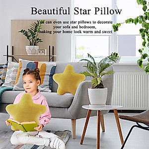 AUCOOMA Star Pillow Plush Soft Star Shaped Throw Pillows Toy Stuffed Cushion Yellow 15.7"