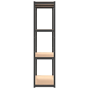 vidaXL 4-Layer Shelves 2 pcs Anthracite Steel&Engineered Wood