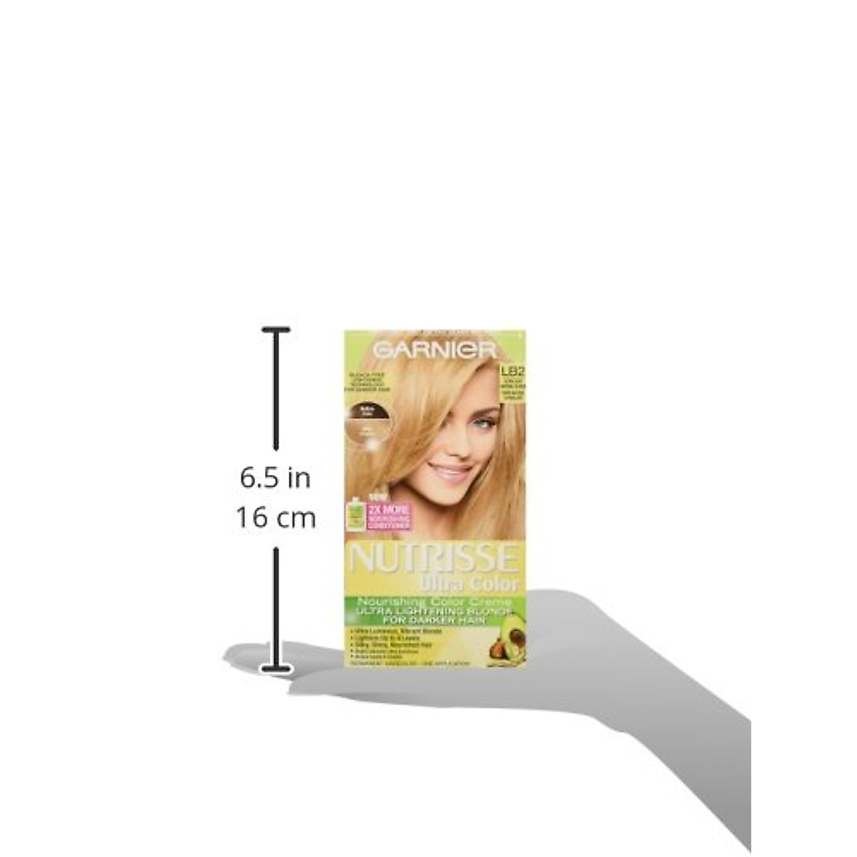 Garnier Hair Color Nutrisse Ultra Color Nourishing Creme, LB2 Ultra Light Natural Blonde (Pina Colada) Permanent Hair Dye, 1 Count (Packaging May Vary)