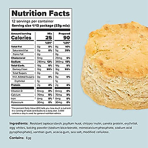 Keto Biscuit Zero Carb Mix - Keto and Gluten Free Biscuit Baking Mix - 0g Net Carbs Per Biscuit - Easy to Bake - No Nut Flours - Makes 12 Biscuits (23g Mix)