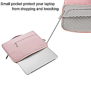 MOSISO Laptop Sleeve Compatible with MacBook Air 13 inch M2 M1 2023-2018/Pro 13 inch 2023-2016, Polyester Multifunctional Briefcase Bag, Pink