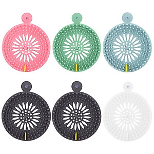 Jaeskeclip 6Pscs Hair Catcher Shower Drain,Disposable Shower Drain Hair Catcher,Hair Stopper for Bathtub Drain for Bathroom Shower Bathtub Laundry Room Kitchen Sink Silicon Sink Drain Covers