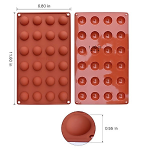 homEdge Mini 24-Cavity Semi Sphere Silicone Mold, 3 Packs Baking Mold for Making Chocolate, Cake, Jelly, Dome Mousse-Pay Atenntion to the Size