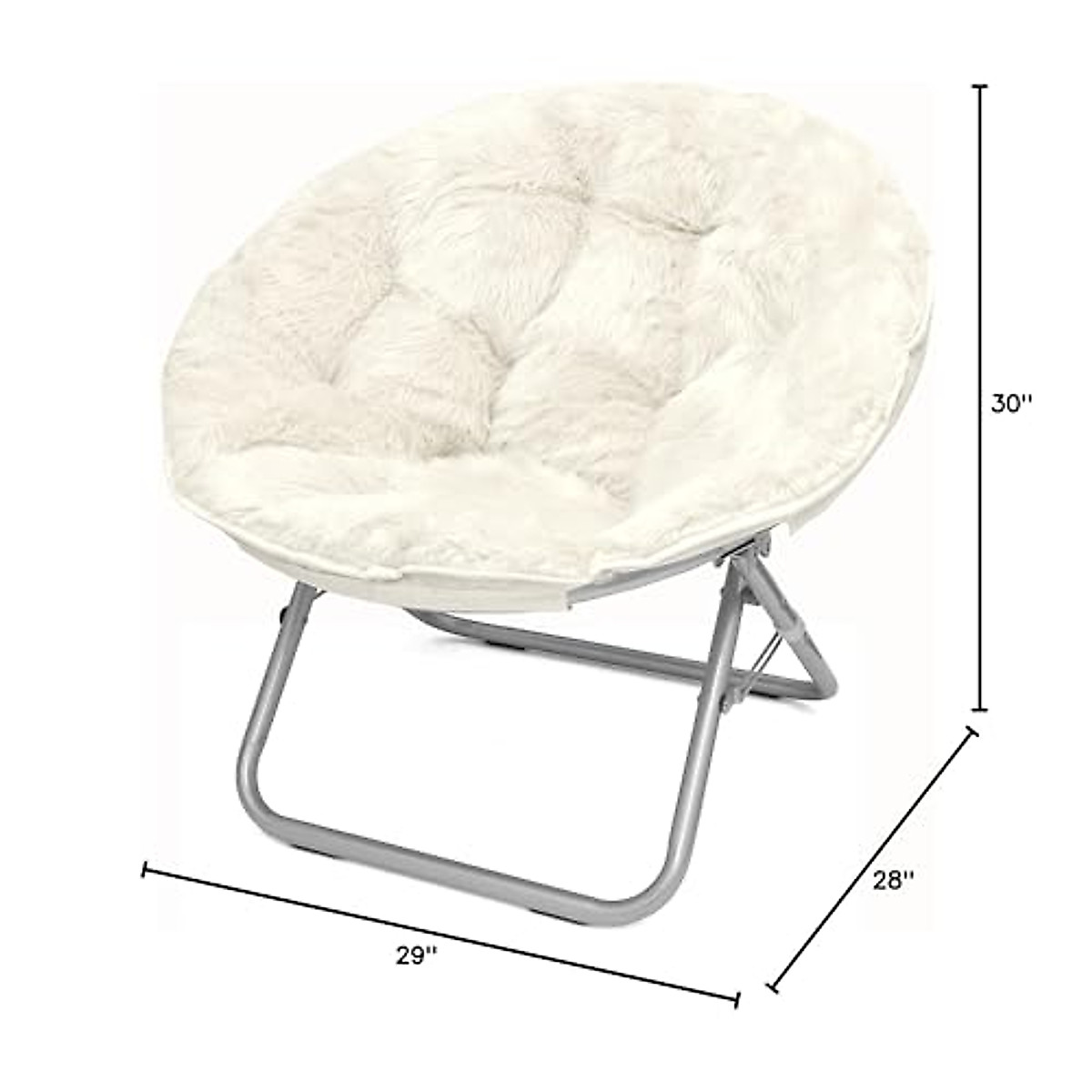 Urban Lifestyle Mongolian Faux Fur Saucer Chair, Off White