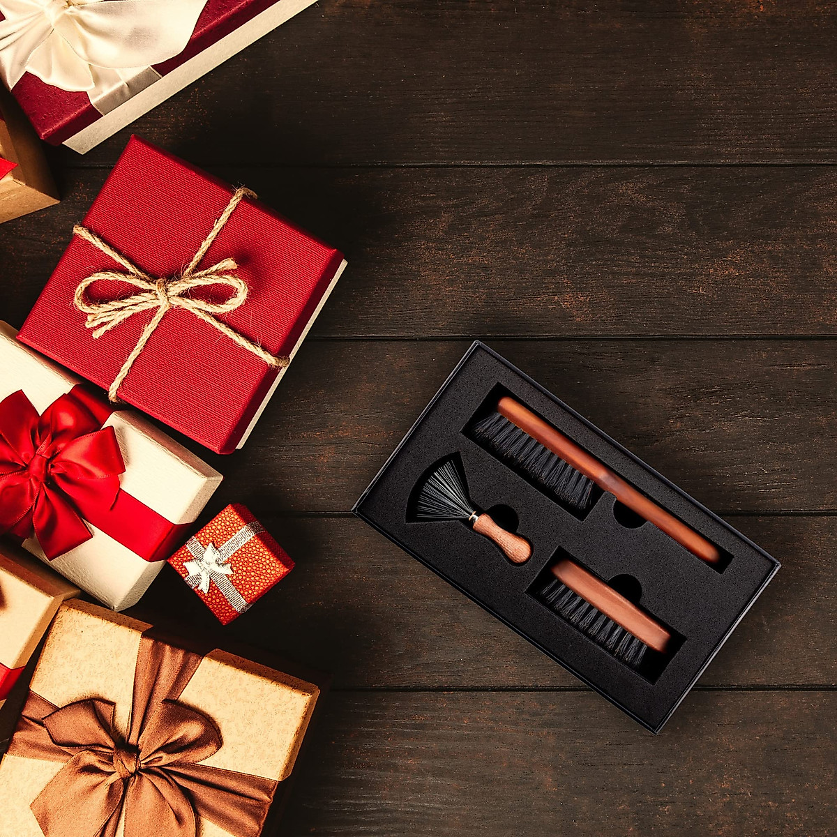 ZilberHaar Beard Brush Grooming Kit - Stiff Bristles Boar Bristles - Ideal for Medium to Long, Thick Beards - Distributes Balm & Oil for Growth/Styling - With Brush Cleaning Tool