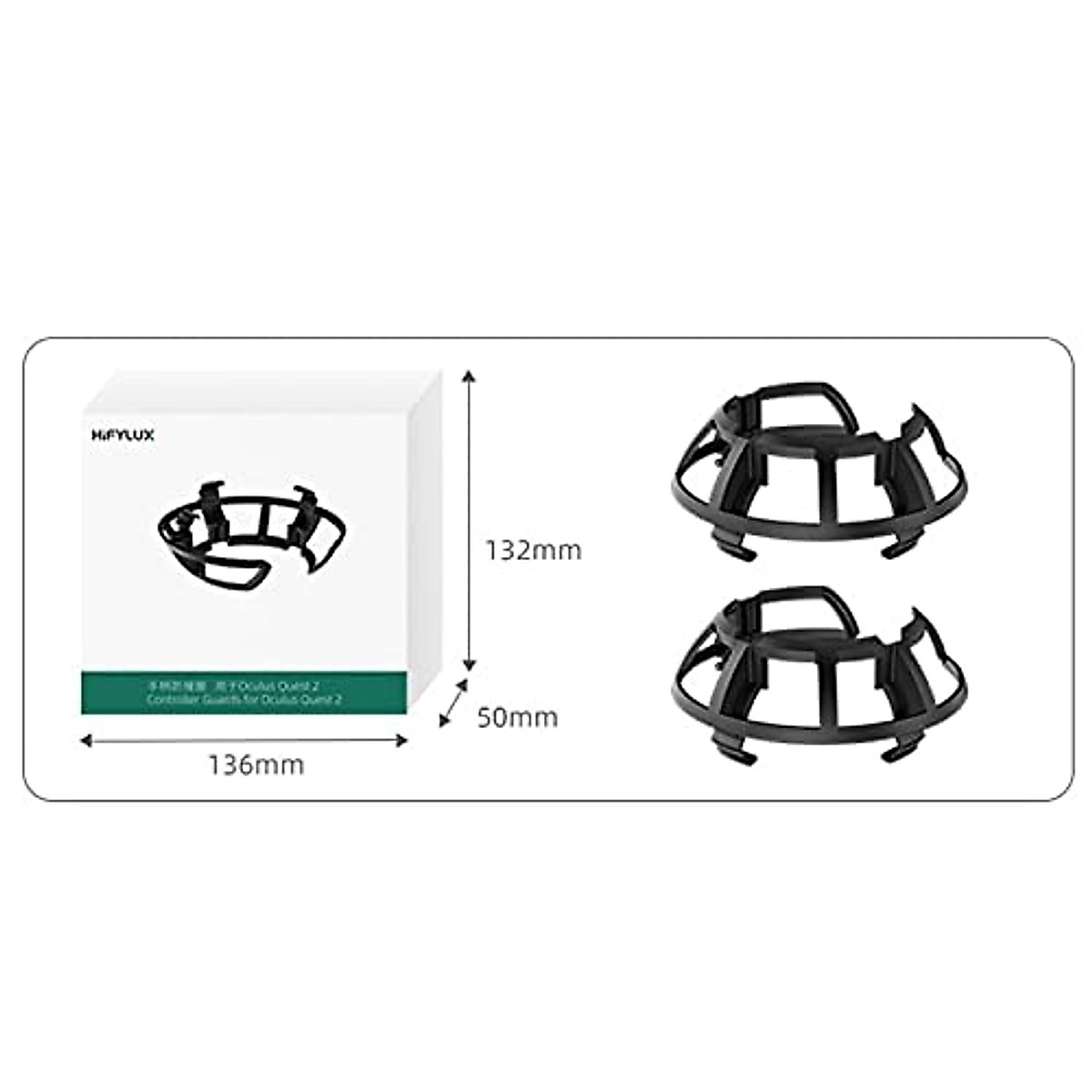 Ronyme Anti-Shock Controller Frame Guard Cover Protective for Oculus Quest 2 Anti-Throw Handle Protective Practical Non Slip Dustproof