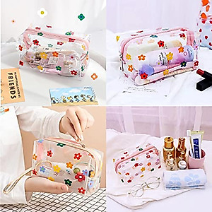 AngelReally cute pencil pouch,kawaii pencil case,clear PVC organizer for girls and adults,big capacity pencil bag with zipper(red)