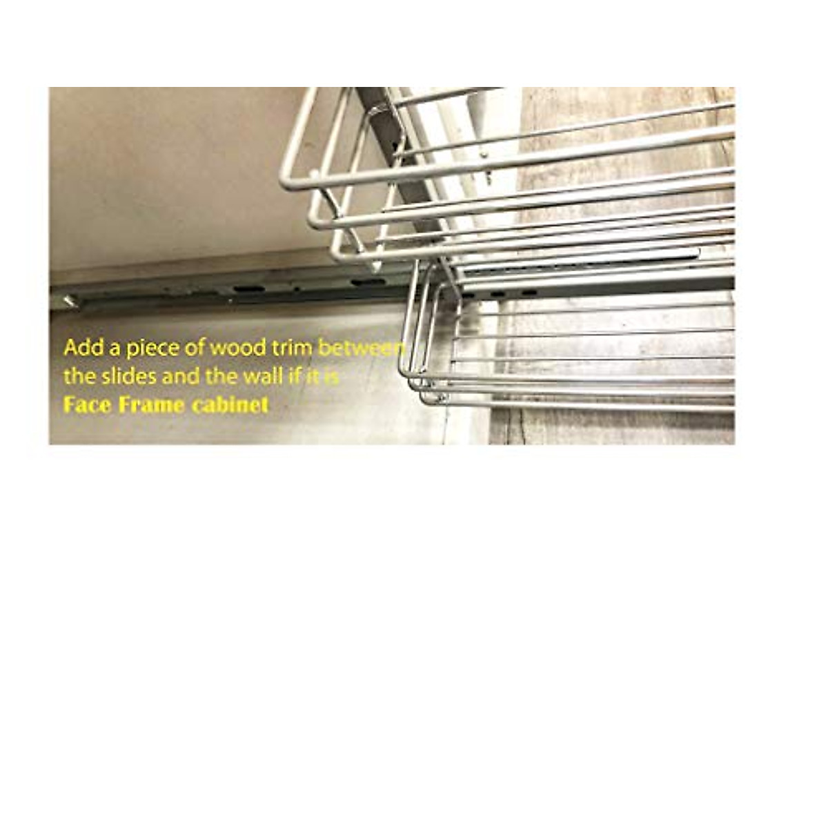 campbell moulding ML-017C Cabinet Spice Rack- 3 shelves Full Pullout Set