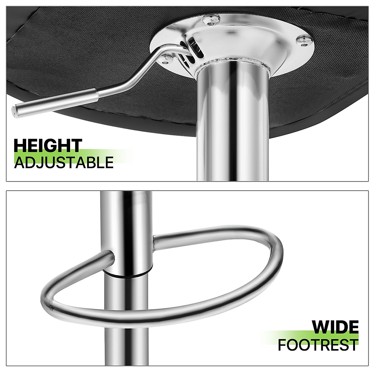 Magshion Faux Leather Bar Stools Adjustable 360 Degree Swivel Backrest Footrest Barstool Set of 4, Pink