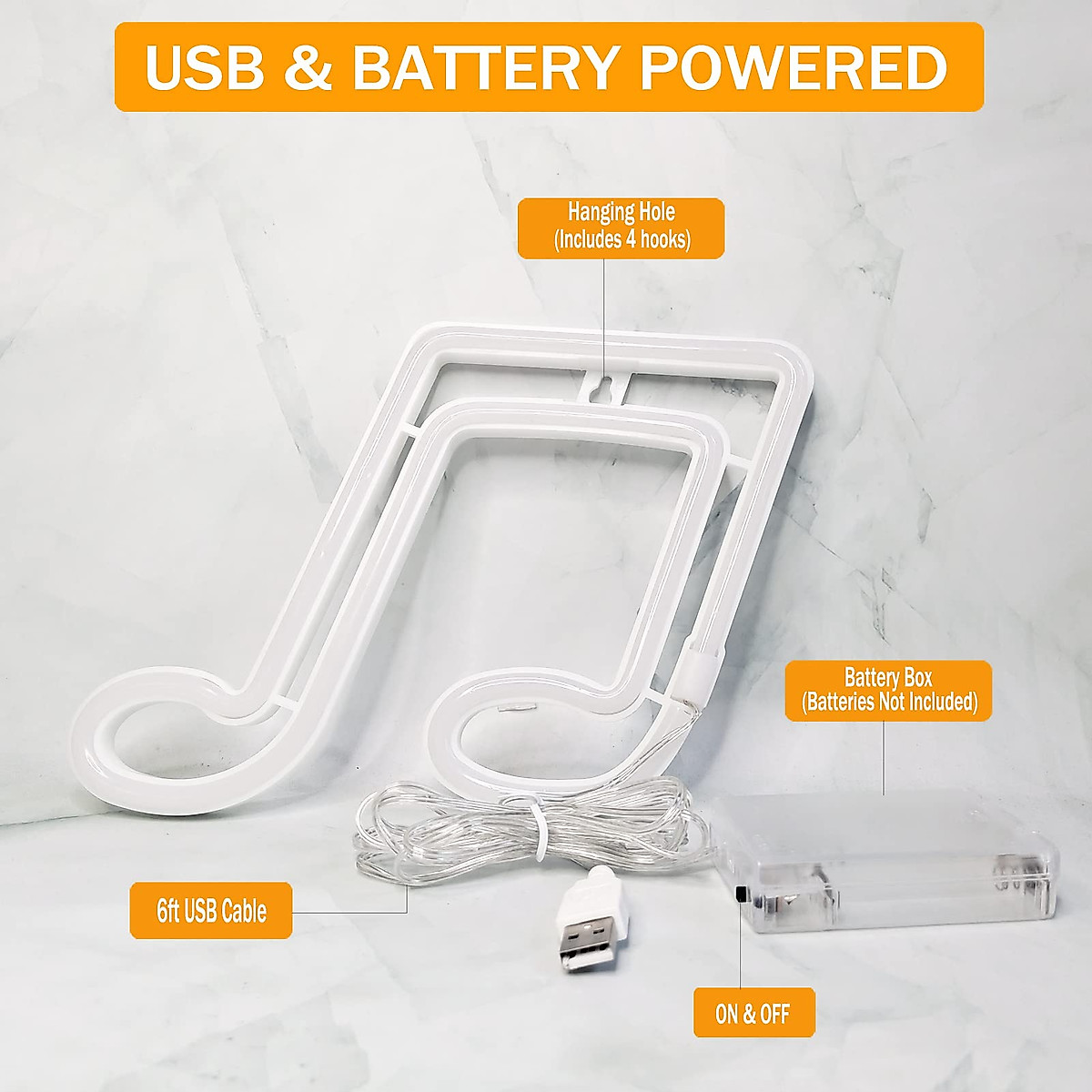 VIFULIN Music Note Neon Signs Blue LED Neon Light USB or Battery Operated Music Note LED Neon Light Signs Tik Tok LED Night Light for Bedroom Wall Decor Living Room Bar Party Wedding Christmas(Blue)