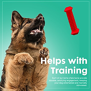 Dog Chew Toys for Aggressive Chewers – Tough Chew Toys for Dogs with Treat Dispenser – Indestructible Rubber Dog Toy for Teeth Cleaning – Chew Bones for Large Dogs
