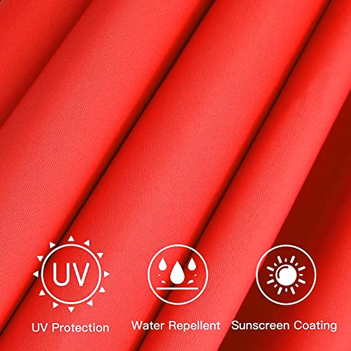 Sunnyglade 9ft Patio Umbrella Replacement Canopy Market Umbrella Top Fit Outdoor Umbrella Canopy (Red)