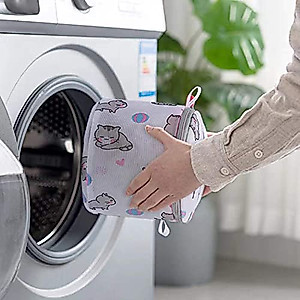 Xducom Mesh Laundry Bags,Set of 7 Delicate Laundry Bag for Washing Machine,Clothing Washing Bags with cat Prints,Garment Bags for Laundry,Lingerie Bag,Travel Storage Organize Bag (CAT)