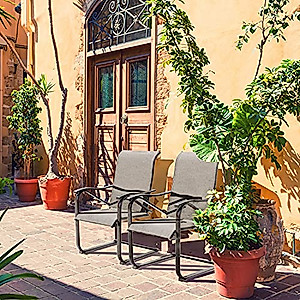 VICLLAX Spring Motion Patio Chair High Back Mesh Sling Outdoor Dining Chairs Set of 6