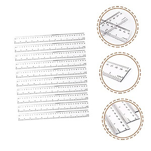 NUOBESTY 20pcs Ruler Ruler Rulers Shatterproof Ruler Clear Ruler Metric Ruler Plastic Rulers Classroom Supplies Technical Drawing Ruler Rulers Bulk for Classroom Use Scale