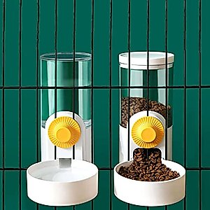2 PCS Pet Dog Cat Hanging Automatic Feeders Drinking Bowls 40oz,Auto Gravity Pet Feeder and Water Set,Cage Pet Feeding Bowls Dispenser for Cats Dogs Puppy, Rabbit Hamsters Chinchilla Hedgehog Ferret