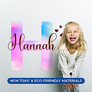 Multiple Font Wall Decor Bright Letter and Shimmer Colors I Custom Name & Initial I Baby Girl I Nursery Wall Decal for Baby Room Decorations I Wall Sticker for Bedroom I Multiple Options for Customization