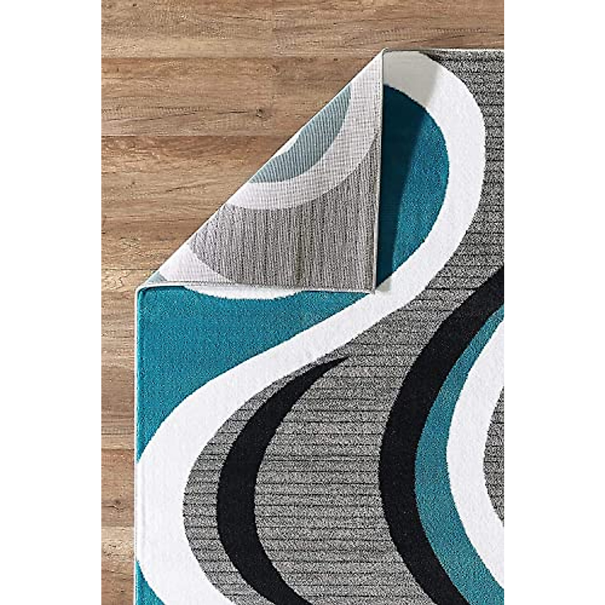 GLORY RUGS Modern 8x10 Area Rug Bedroom & Living Room Carpet with Swirls in Turkaz Grey | Contemporary Dining Accent Sevilla Collection 4817A