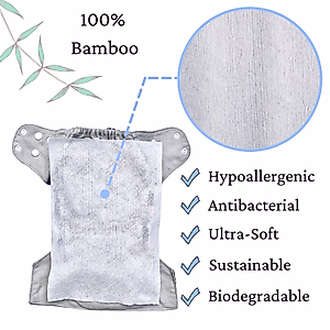 Kohana Baby Soft Biodegradable Bamboo Diaper Liners for Easy Cloth Diapering | Unscented & Chlorine Free - 400 Sheets (4 PK)