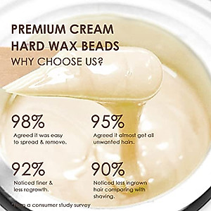 Wax Beads for Facial Hair Removal, Maxpearl 1LB Hypoallergenic Hard Wax Beans with Natural Ingredients for Sensitive Skin, Eyebrows, Upper Lip, Chin, Sideburns, Neck & More