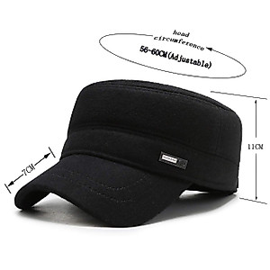 MRACSIY Mens Baseball Cap Winter Caps for Head Circumference 56-60cm (Black 11)