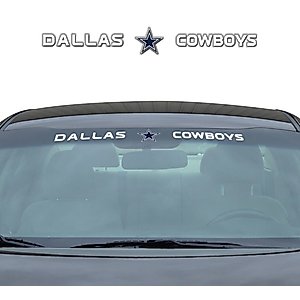 FANMATS NFL - Dallas Cowboys Sun Stripe Windshield Decal 3.25 in. x 34 in, Blue