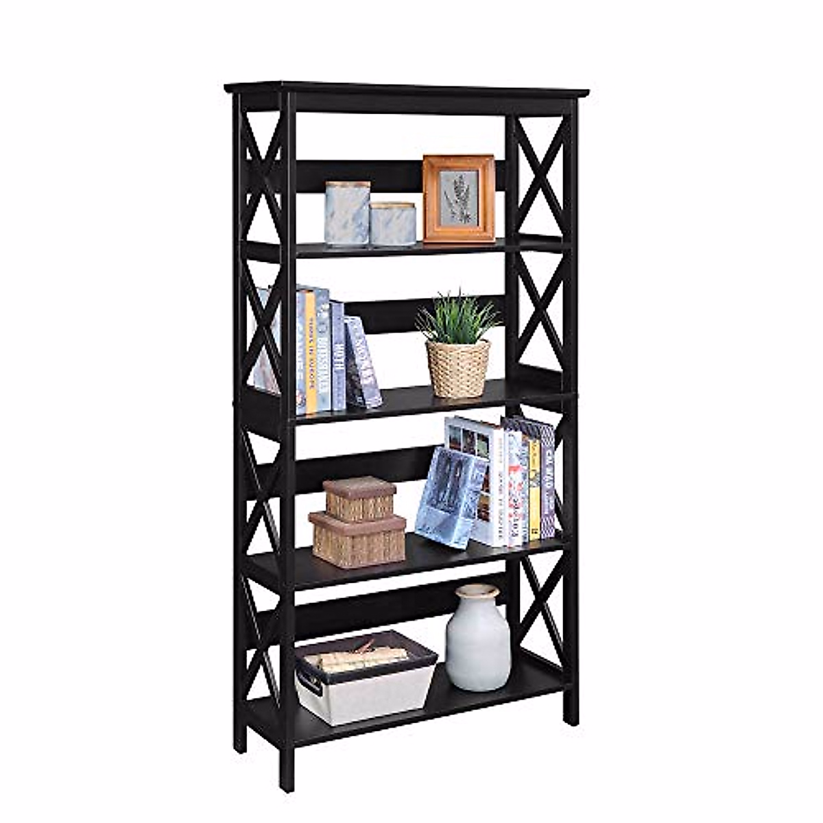 Convenience Concepts Oxford 5 Tier Bookcase, Black