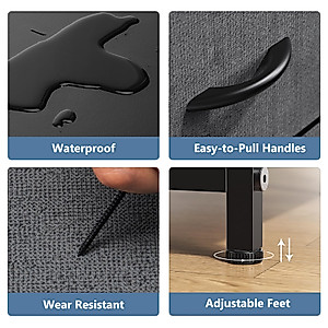 Dresser for Bedroom, Tall Storage Drawers, Fabric Storage Tower with 8 Drawers, Chest of Drawers with Fabric Bins, Sturdy Metal Frame, Wood Tabletop for Kids room, Closet, Entryway, Nursery, Grey