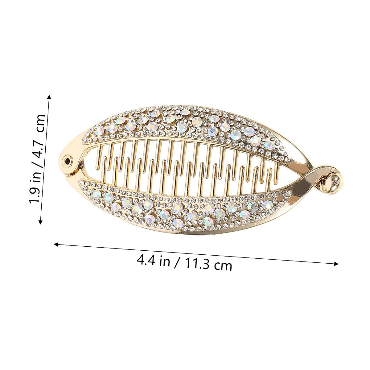 LALAFINA 4pcs Interlocking Hair Clips Banana Clips Hair for Fine Hair Rhinestone Banana Clip Rhinestone Hair Clips Hair Clips Medium Size Rhinestone Hair Accessories Fish Shape Clip Hairpin