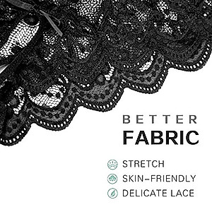 CUTER Women Lace Teddy Lingerie One Piece Sexy Strappy Bodysuit Naughty Babydoll Black