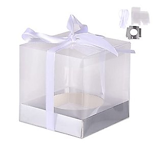 MAGICLULU 10pcs Cupcake Packing Boxes Cupcake Wrappers Mini Cake Box Mini Cakes Cookie Cake Desserts Carrier Container Cake Container White Bakery Boxes Backing Cake Case Chocolate Case Pvc