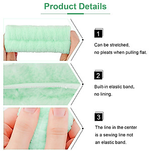 VELSCRUN 6 Pack Spa Headbands and Hair Accessories Set - Makeup, Face Washing, Skincare Wristbands with Green Sponge Bow Ties for Women Gifts