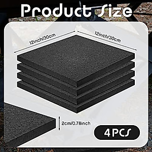 Tallew 4 Pieces Rubber RV Jack Pads 12 x 12 x 0.75 Inch Thick RV Leveling Blocks Stabilizer Jack Pads for Travel Campers RVs Trailers, Prevents Sinking and Aids in Stabilizing